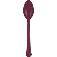 Burgundy Solid Premium Plastic Spoons, 20 Count – Party Stuff