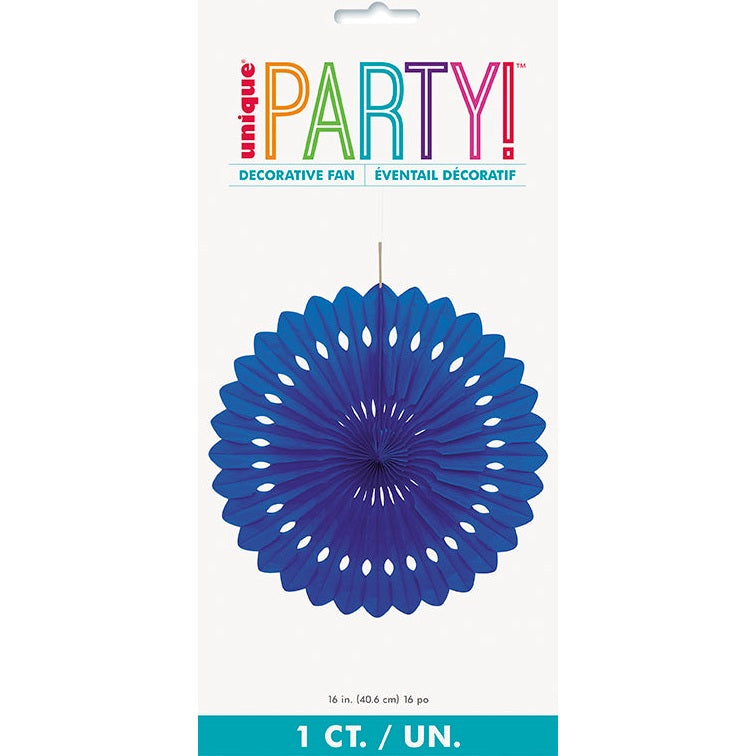 Decorative Fan – 16" – Royal Blue – Party Stuff