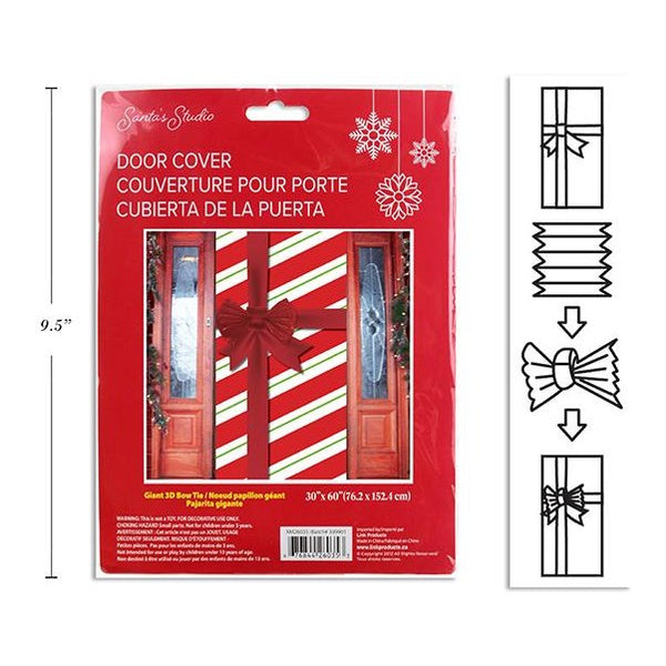 Door Cover with Giant 3D Bow. Red. – Party Stuff