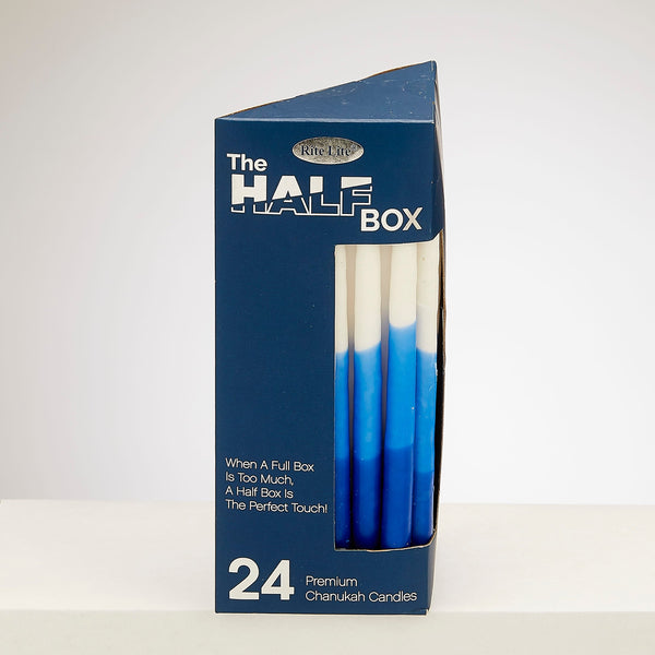 The Half Box 24 Pack Chanukah Candles-Blue Tri-Color – Party Stuff