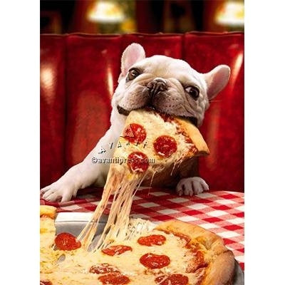 Avanti Dog with Cheesy Pizza Slice Birthday Greeting Card – Party Stuff