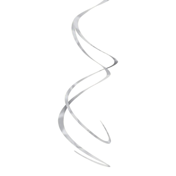 Plastic Swirl Decorations - Silver – Party Stuff